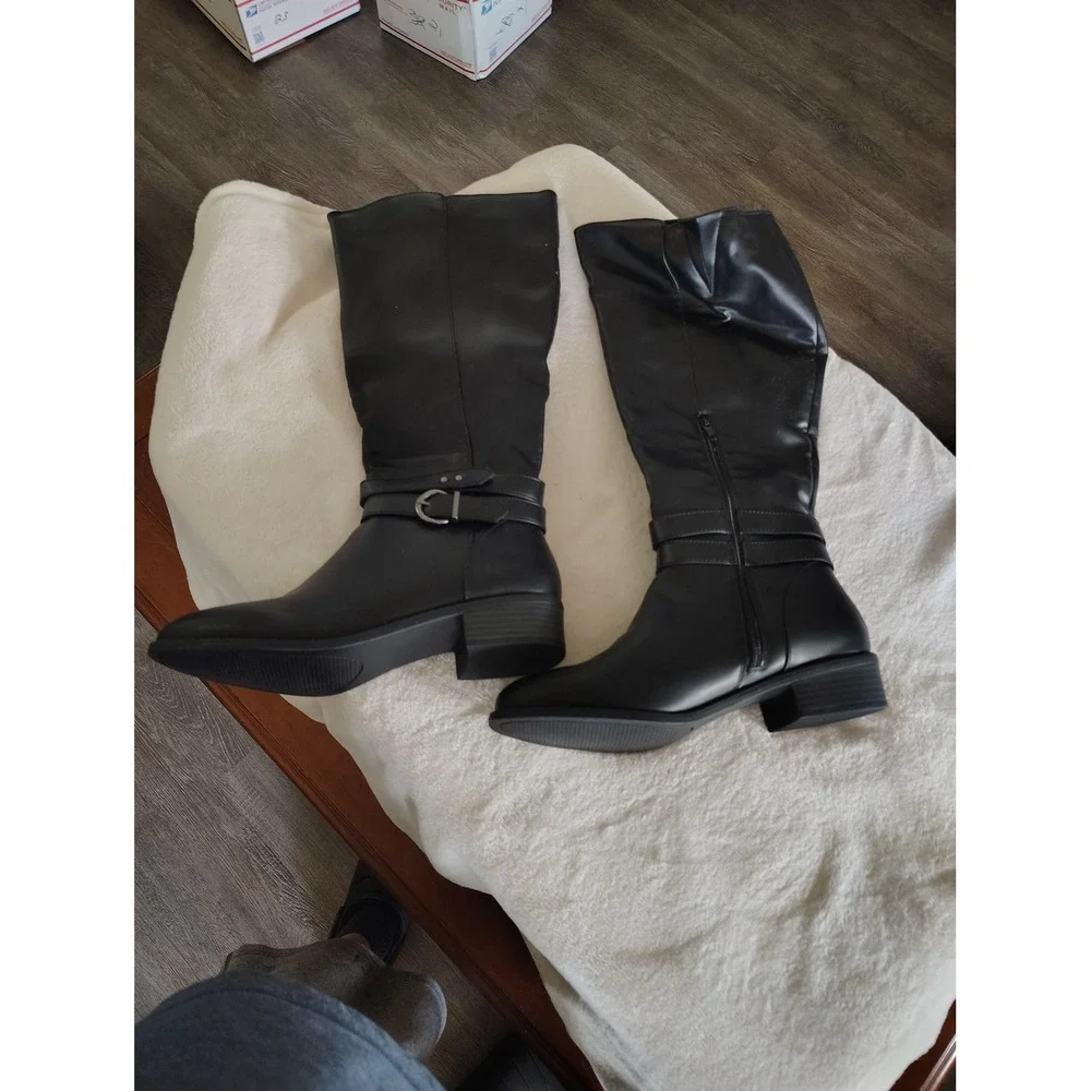 Rampage | Shoes | Rampage Ramimperial Black Tall Riding Boots Buckle ...